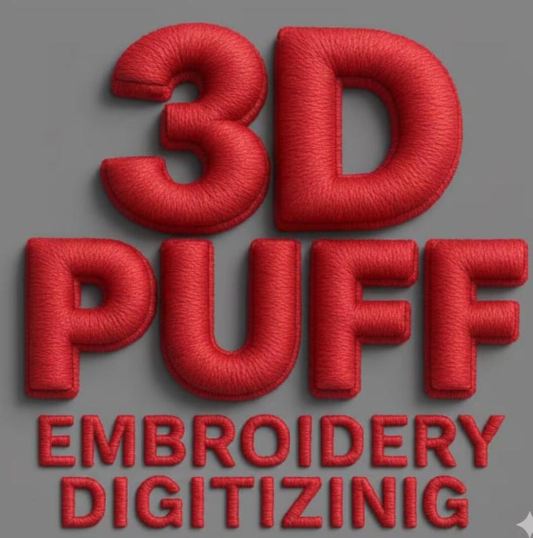 Custom 3D Puff Embroidery Digitizing | Logo Design for Apparel - Etsy