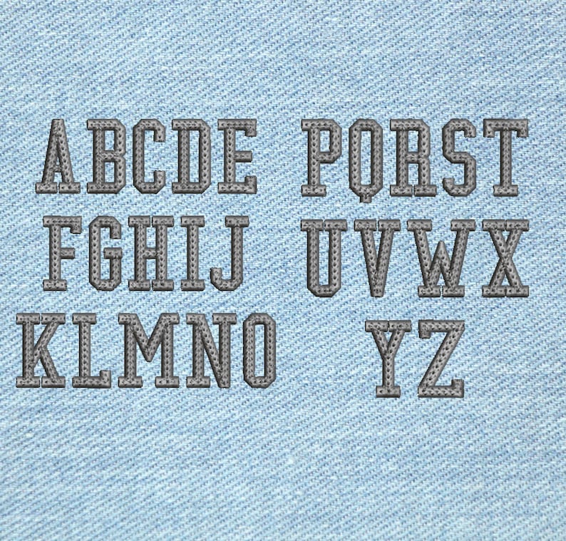 3D Puff Embroidery Font, College Letters, 2 Inch (digital Download, BX ...