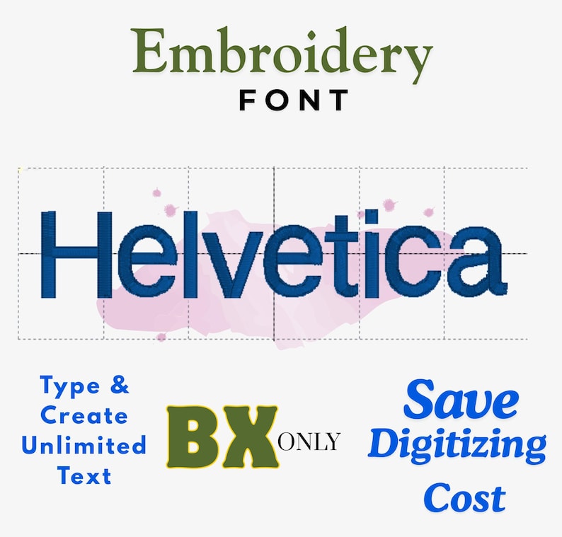 Helvetica Embroidery Font, Bold Sans Serif, BX Format (instant Download ...