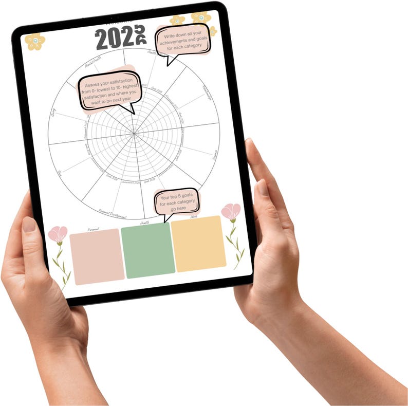 Annual Reflection & Goal Setting 2026 Life Wheel Template PDF for New ...