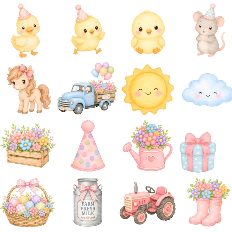 Cute Farm Animals Clipart Cute Kid Farm Life Clip Art Animal Clipart ...