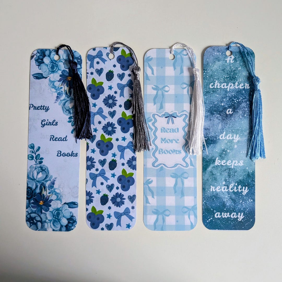 Beautiful Blue - Bookmark Set of 4 - Etsy