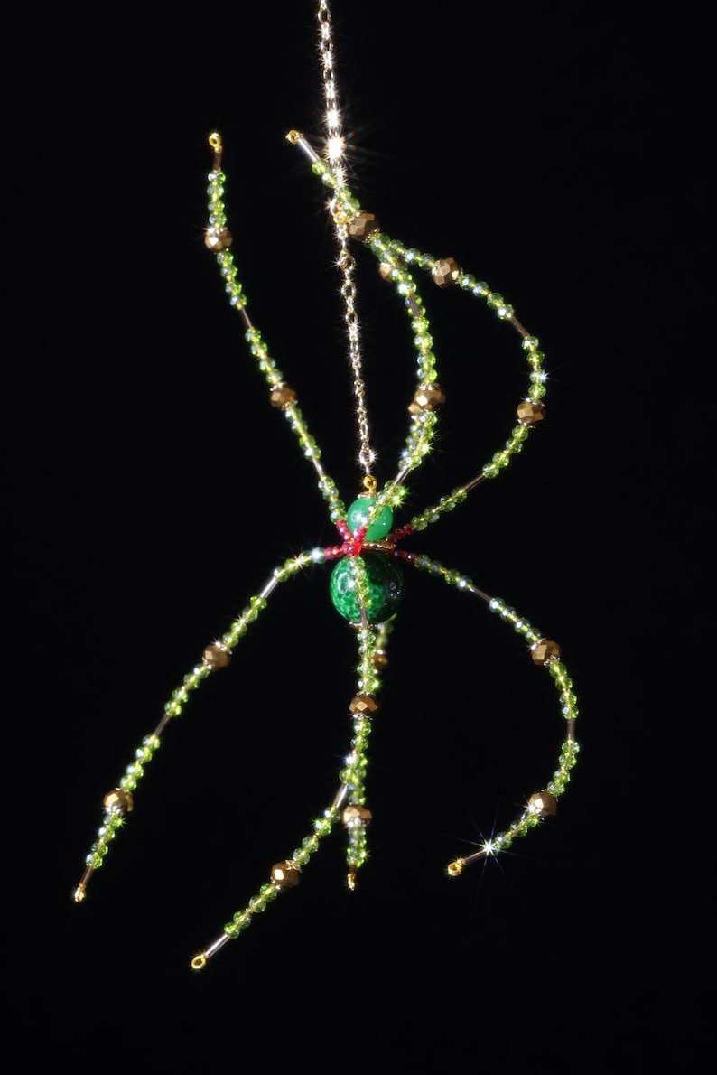 Crystal Spider Suncatcher – Rainbow Prism, Beaded Web, Gothic Boho ...