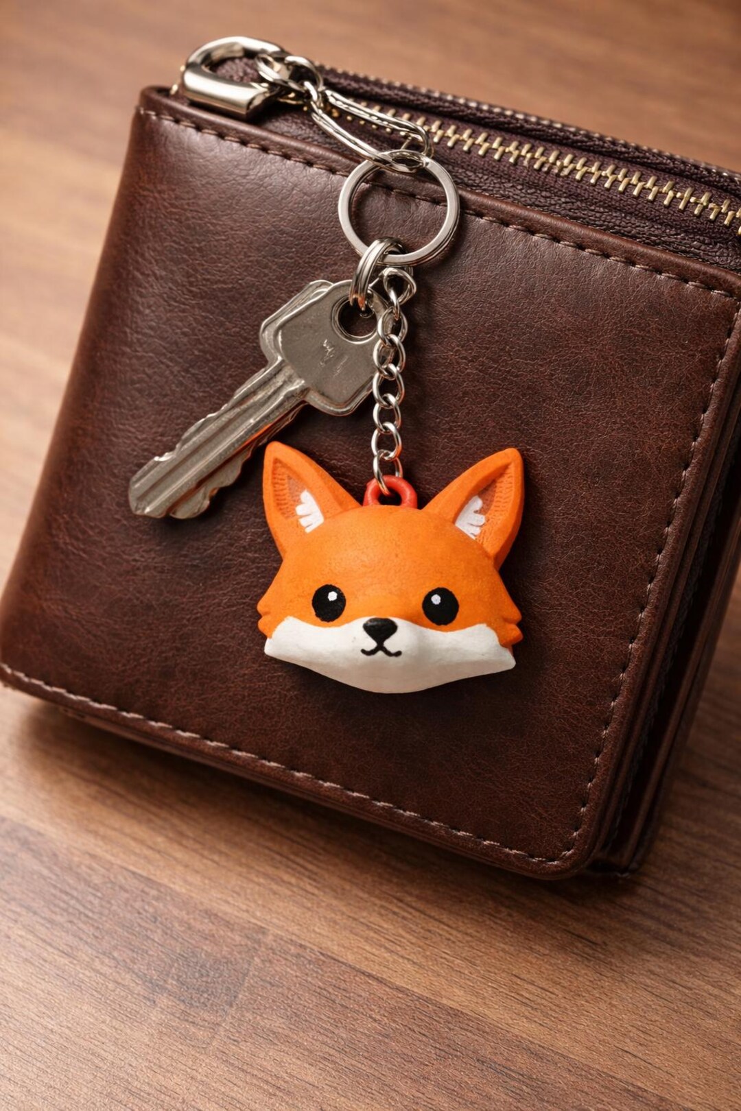 Fox Cub Head Art Keychain – 3D Printed, Hand Painted Woodland Animal ...