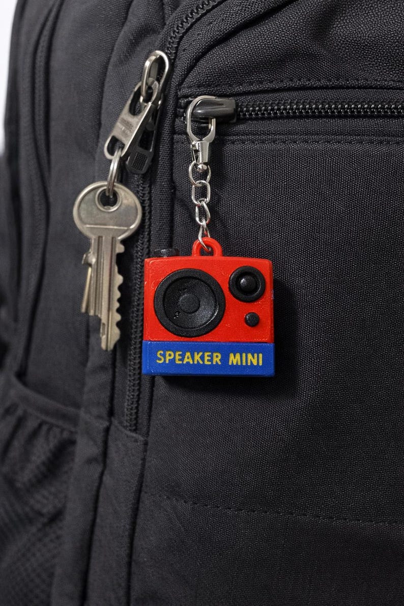 3D Printed Mini Speaker Keychain – Hand Painted Tech Gadget Charm - Etsy