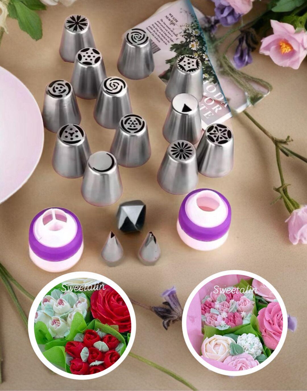 Mini Russian Piping Tips Mini-c Russian Tip Buttercream Flowers Cake ...