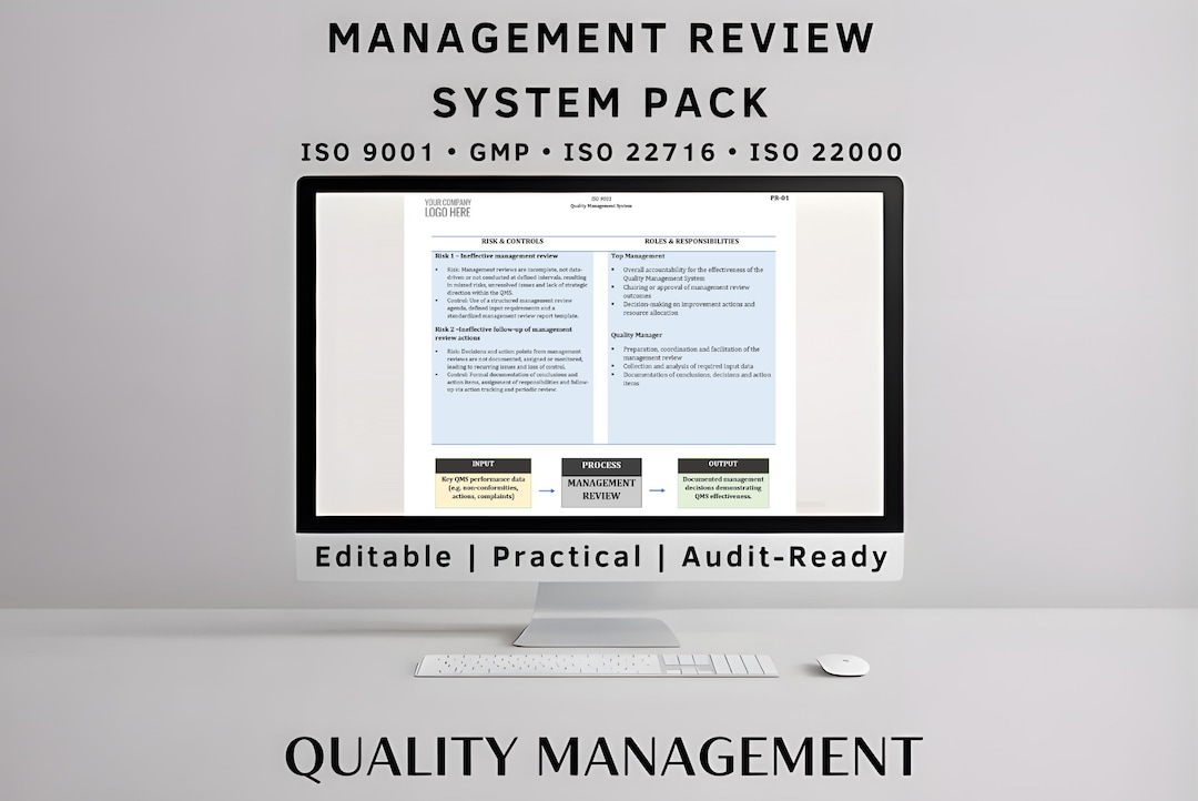 Management Review Pack | Modern QMS Templates | Annual Review, Kpis ...