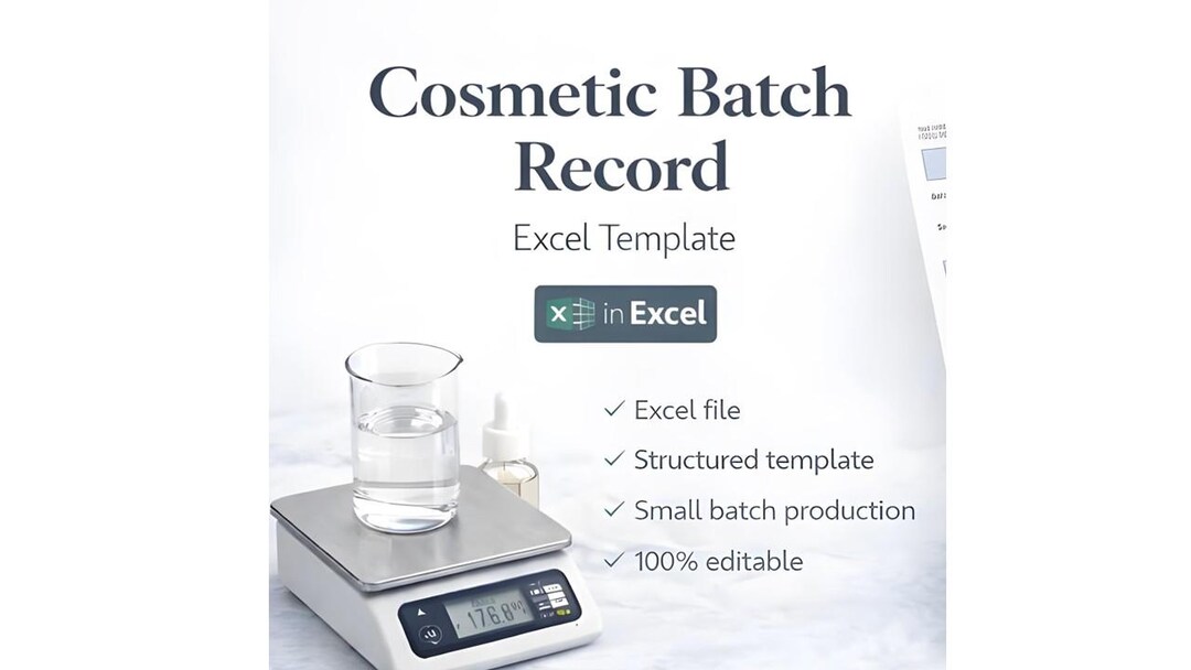 Cosmetic Batch Record | Excel | Soap Production Log | ISO 22716 / GMP ...