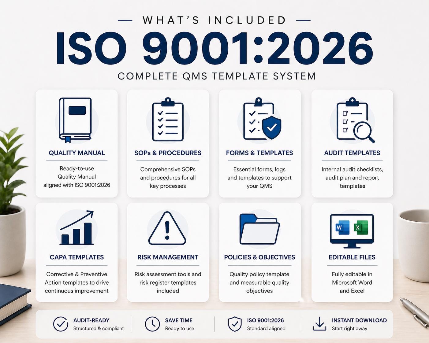 ISO 9001 QMS Complete System | 2026 Quality Manual + Procedures | Word ...