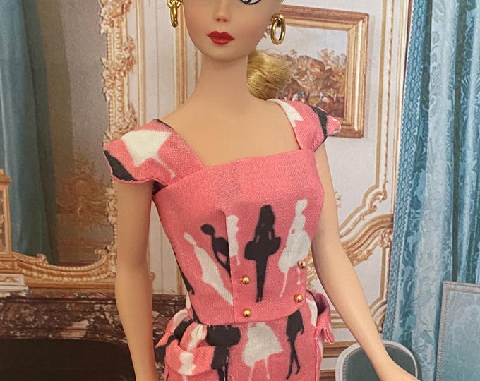 Marirose "silhouette Graphics" Sheath for Barbie in Pink - Etsy