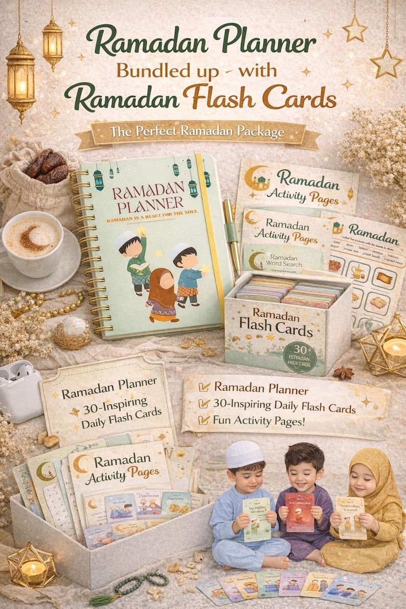 The Joyful Ramadan Planner: Trackers, Games, Flash Cards & Meal Prep - Etsy