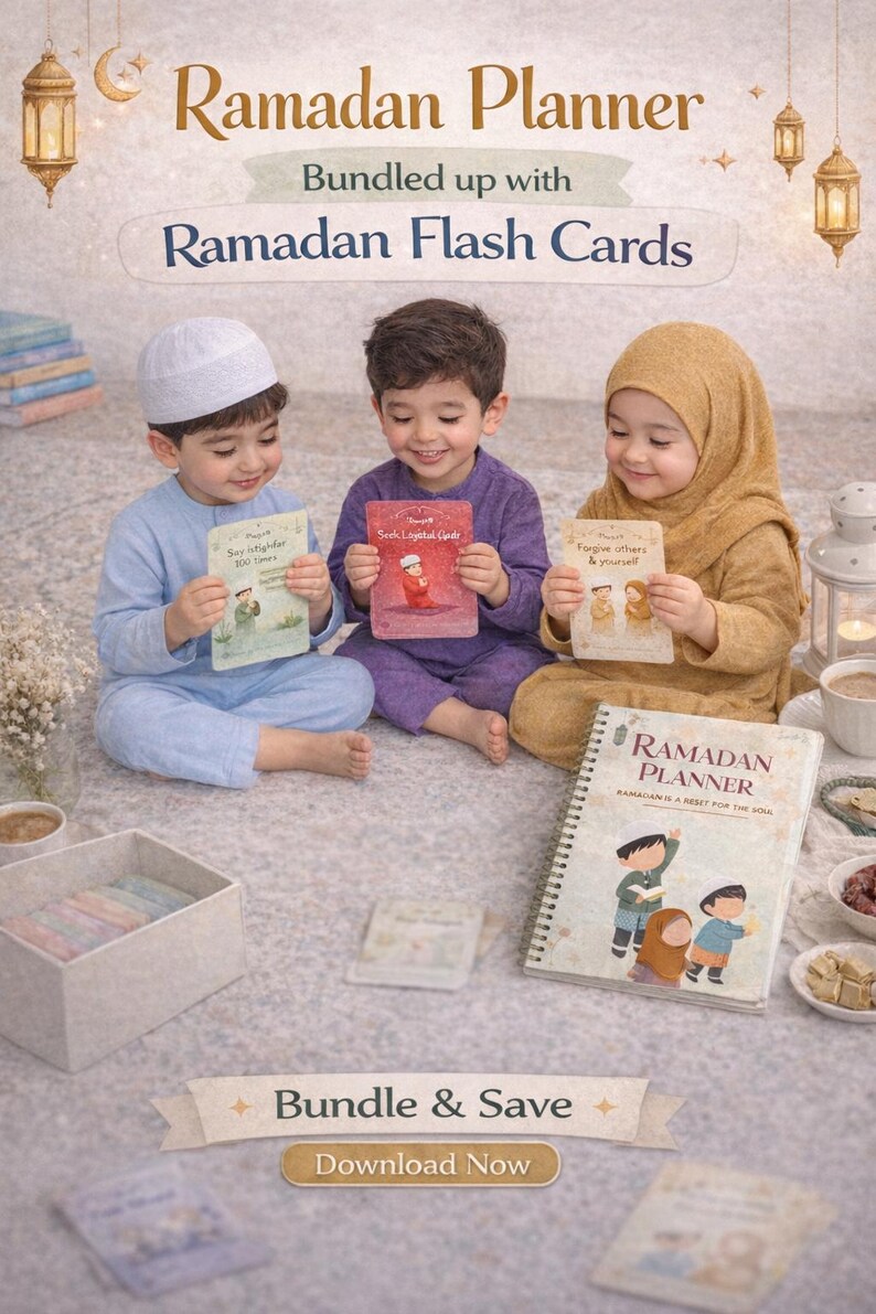 The Joyful Ramadan Planner: Trackers, Games, Flash Cards & Meal Prep - Etsy