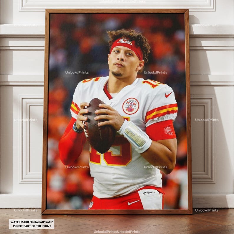 Patrick Mahomes Poster, Kansas City Chiefs Artwork, NFL Quarterback ...
