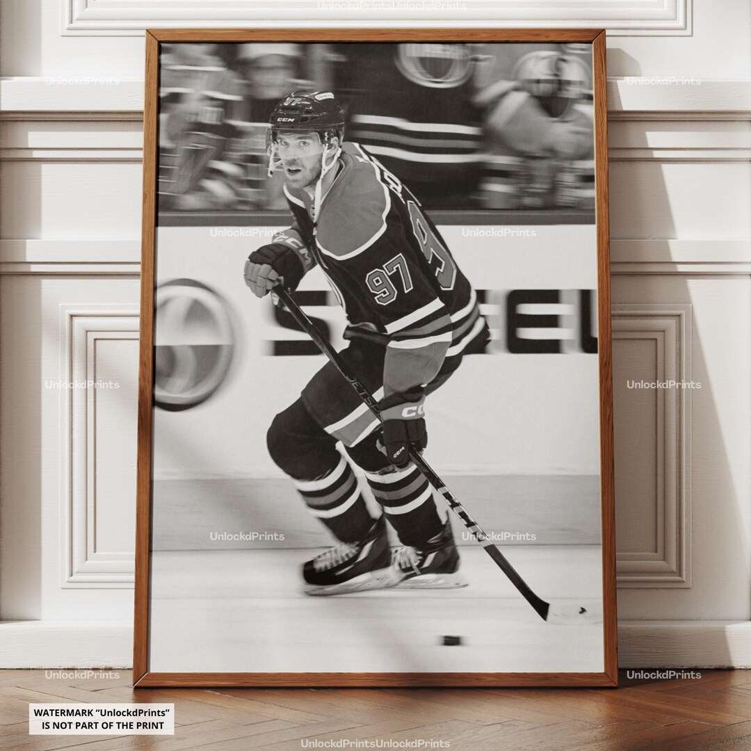 Connor Mcdavid Poster, Mcdavid Oilers, Framed NHL Hockey Print, Ice ...