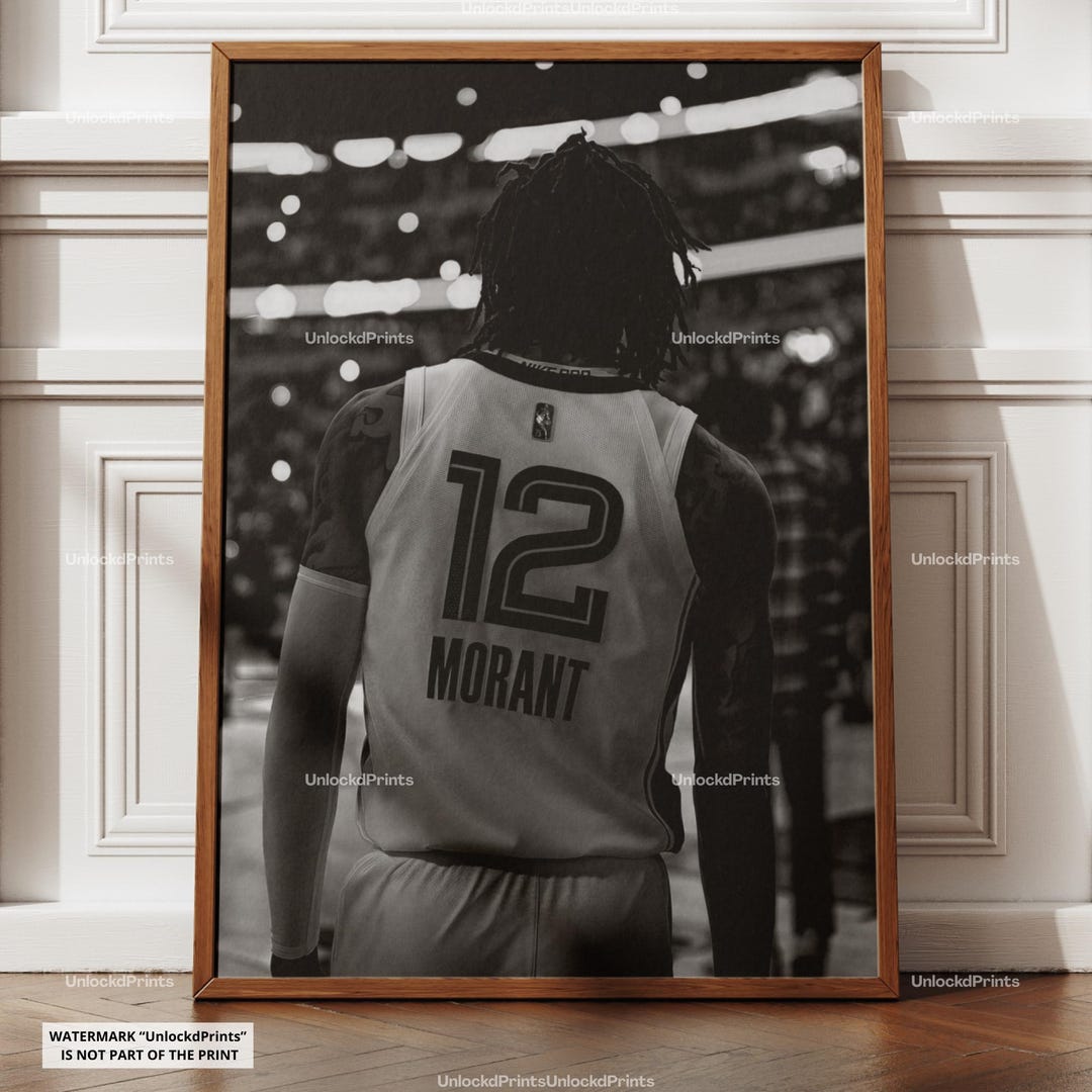 Ja Morant Poster, NBA Rising Star, Framed Memphis Grizzlies Print ...
