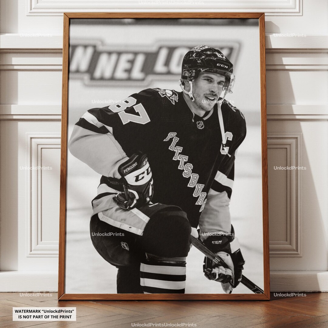 Sidney Crosby Poster, Crosby Penguins, Framed NHL Hockey Print, Ice ...