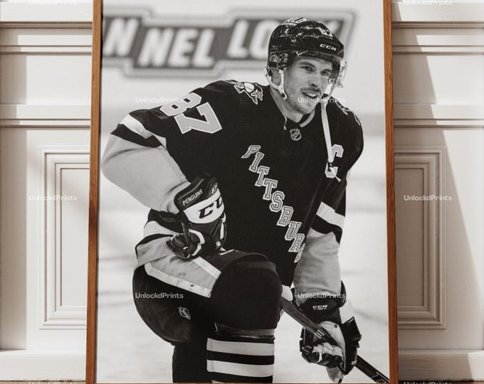 Sidney Crosby Poster, Crosby Penguins, Framed NHL Hockey Print, Ice ...