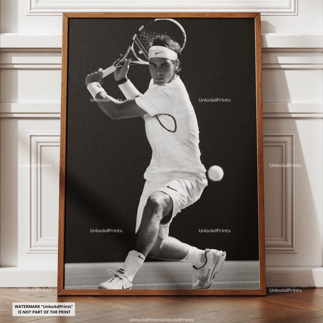 Rafael Nadal Poster, Nadal Tennis Print, Framed Tennis Wall Art, Grand ...
