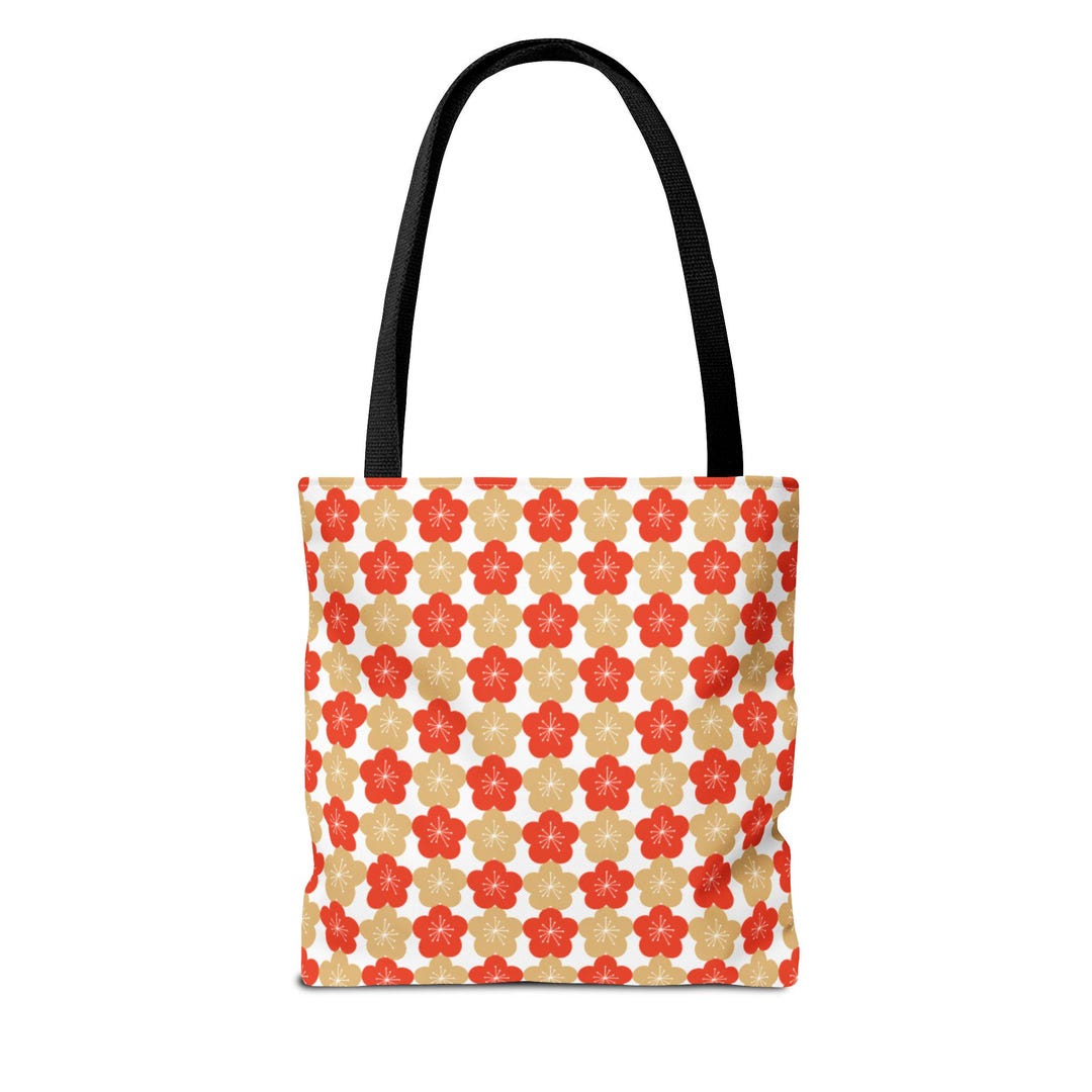 Japanese Floral Tote Bag, Traditional Kimono Pattern Bag, Red and Beige ...