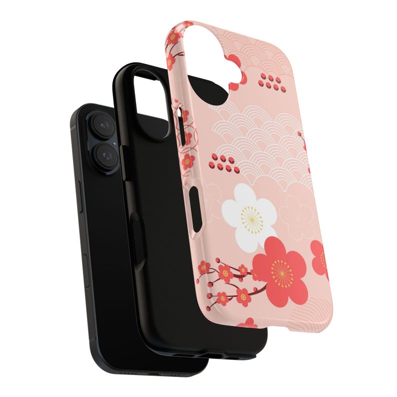 Japanese Pattern Phone Case Pink Floral Design Asian Style Protective ...
