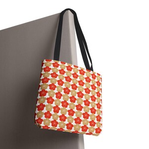 Japanese Floral Tote Bag, Traditional Kimono Pattern Bag, Red and Beige ...