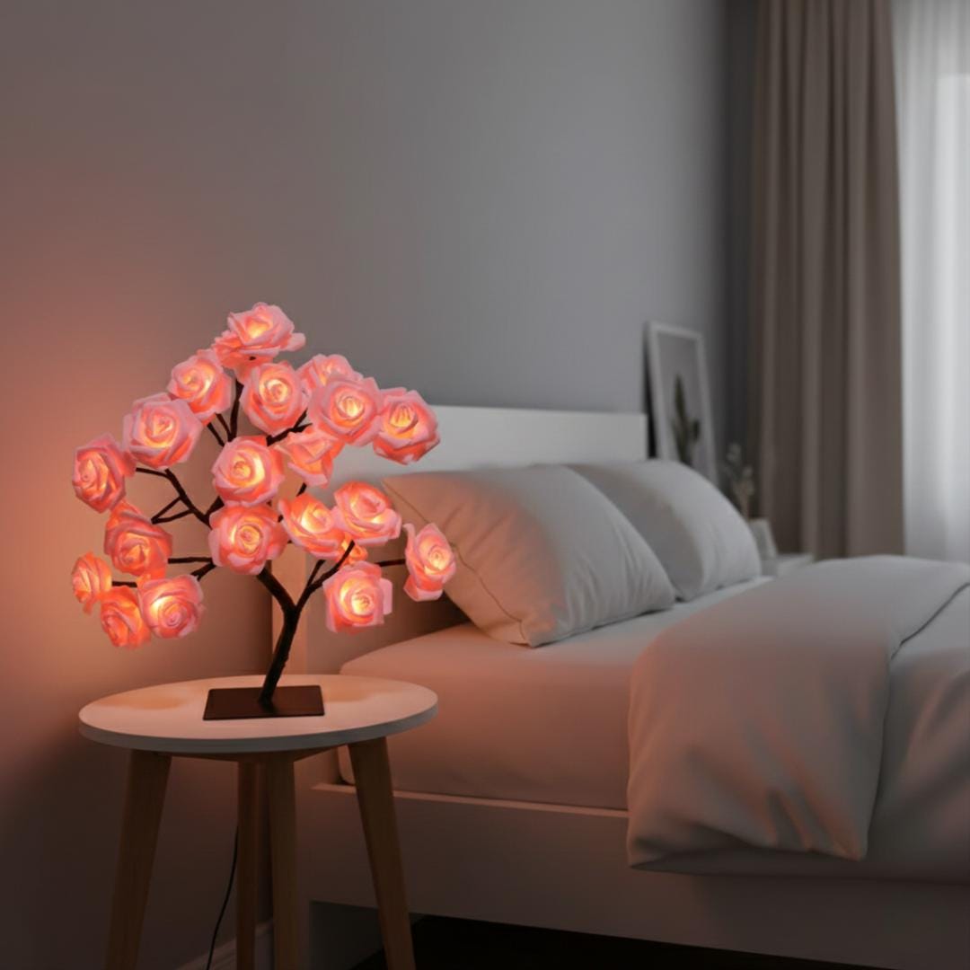 Rose Tree LED Lamp – Romantic Floral Bedside Night Light - Etsy