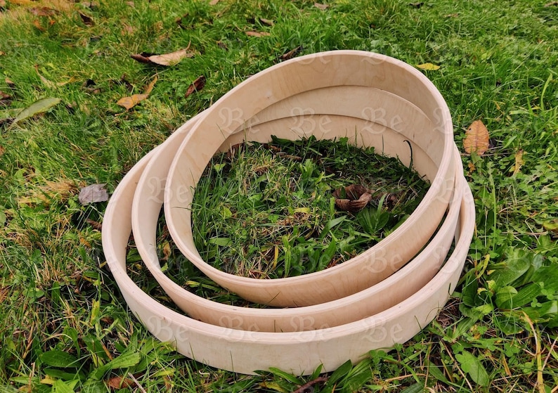 5-piece Willow Wood Circle Set | 12 to 20 Inch Frames | Natural Wood ...