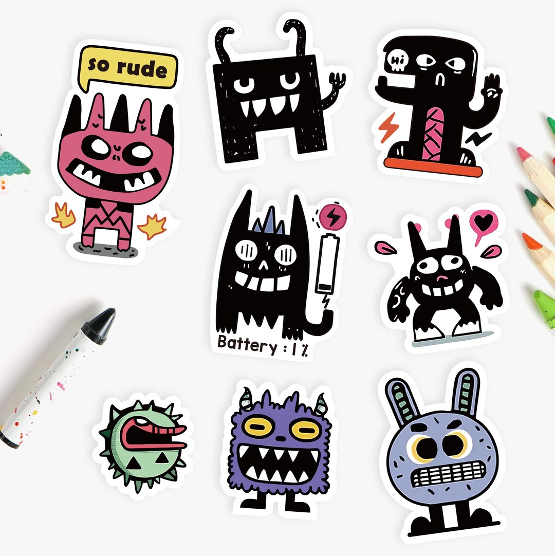 Monster Stickers, Original Design, Laptop Decals - Etsy