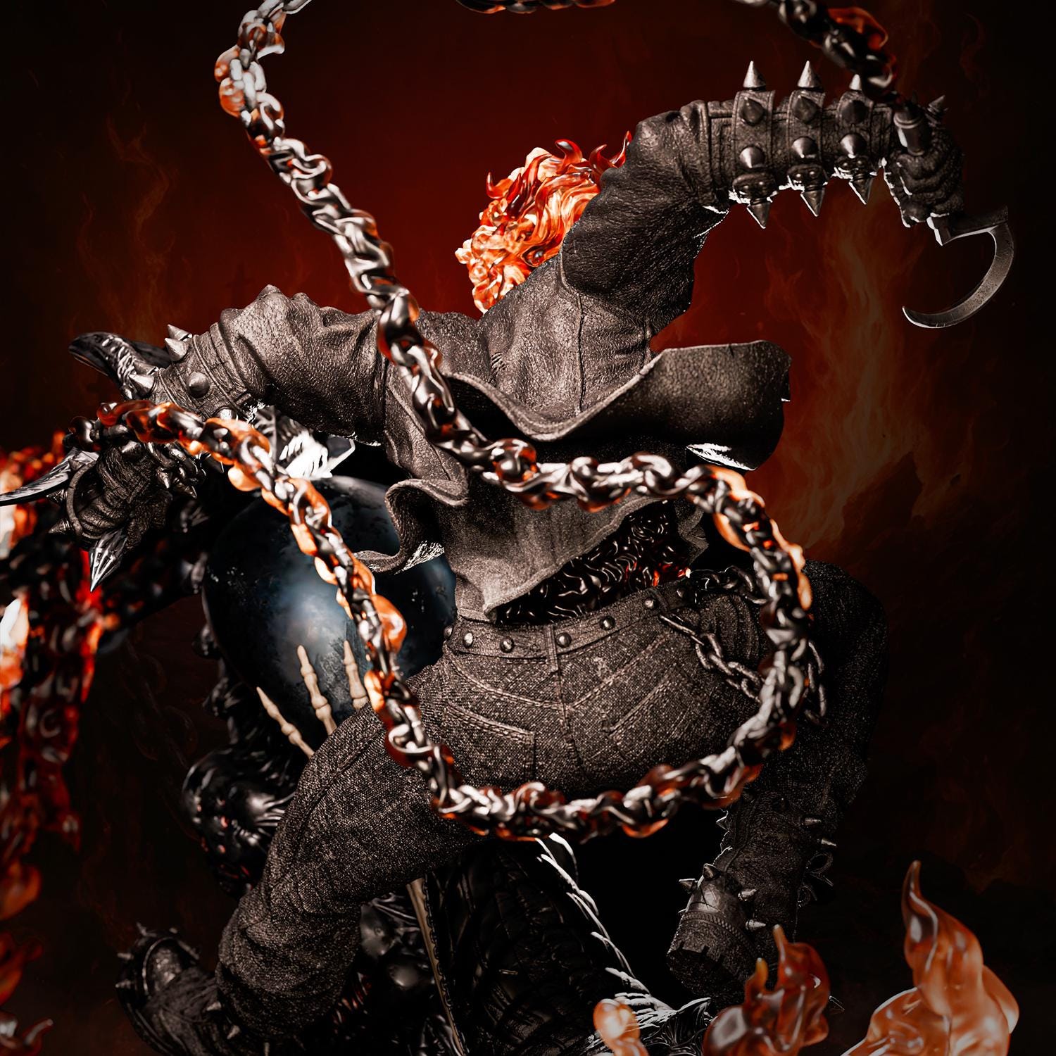 Ghost Rider 3D STL Statue Print Model File - Etsy