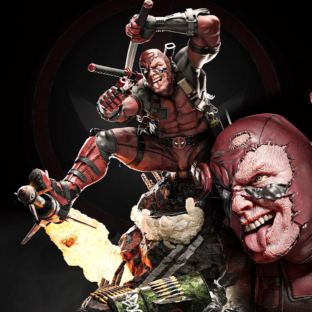 Deadpool 3D STL Statue Print Model File - Etsy