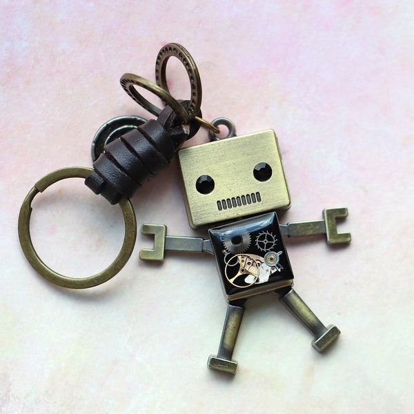 Robot Keychain - Etsy