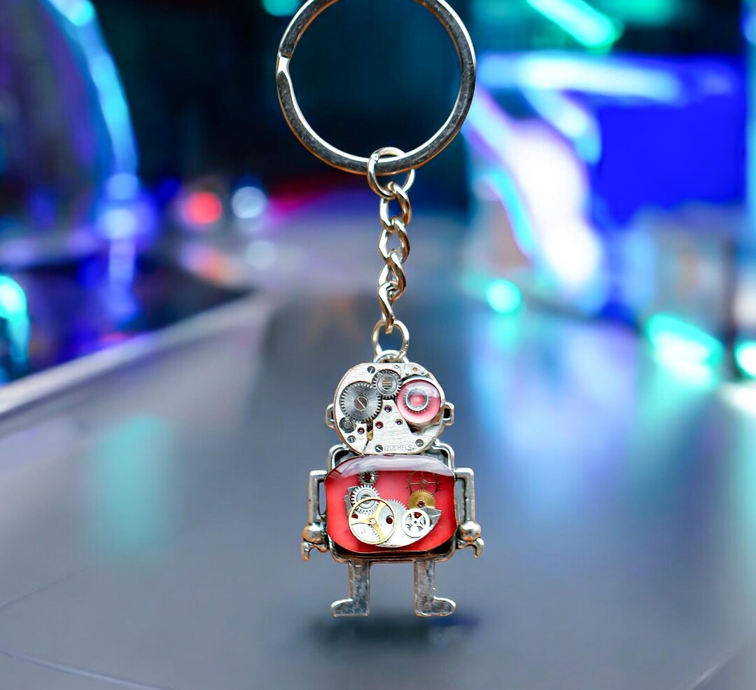 Steampunk Robot/robot Keychain/steampunk Robot/fantasy Sci-fi Robot ...