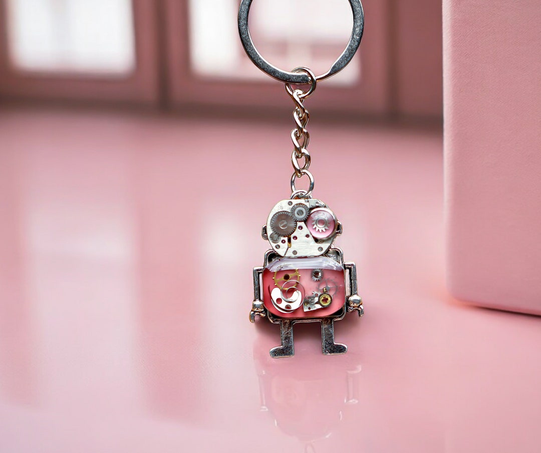 Steampunk Robot/robot Keychain/steampunk Robot/fantasy Sci-fi Robot ...