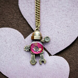 Steampunk Robot/android Robot/ Funky Robot Necklace/birthday Present ...