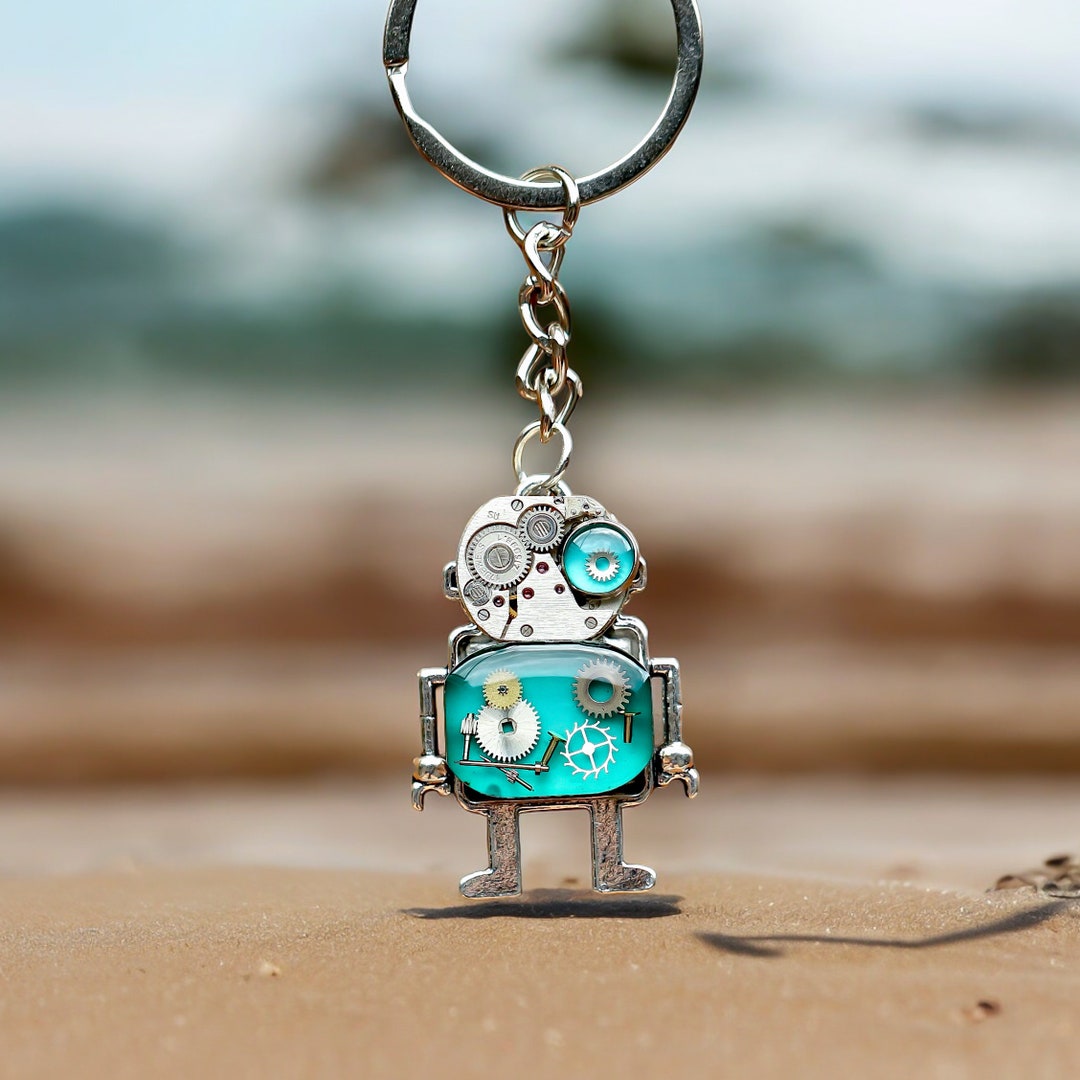 Steampunk Robot/robot Keychain/steampunk Robot/fantasy Sci-fi Robot ...