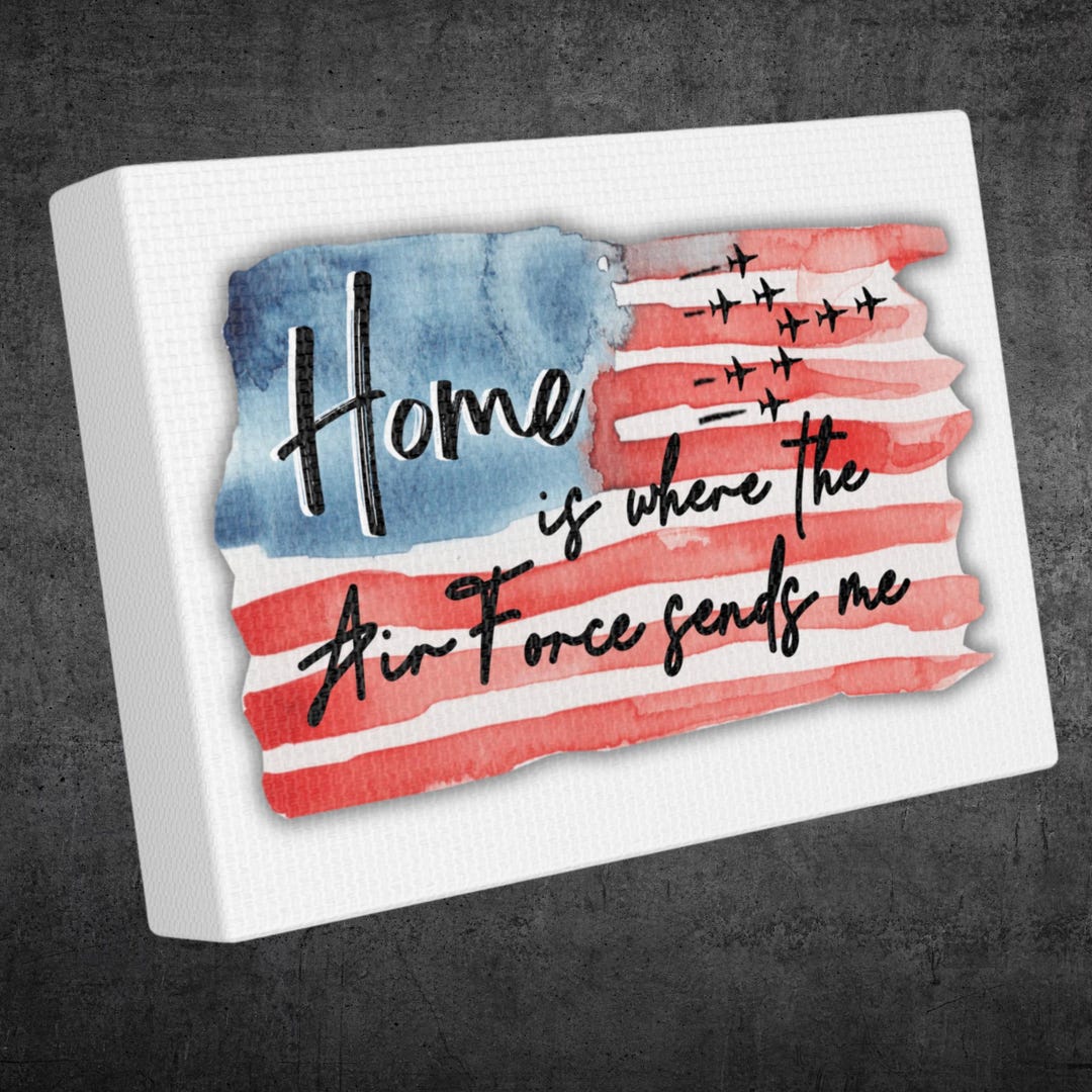 US Air Force Home Canvas Wall Art, Military Home Decor, Patriotic Wall ...