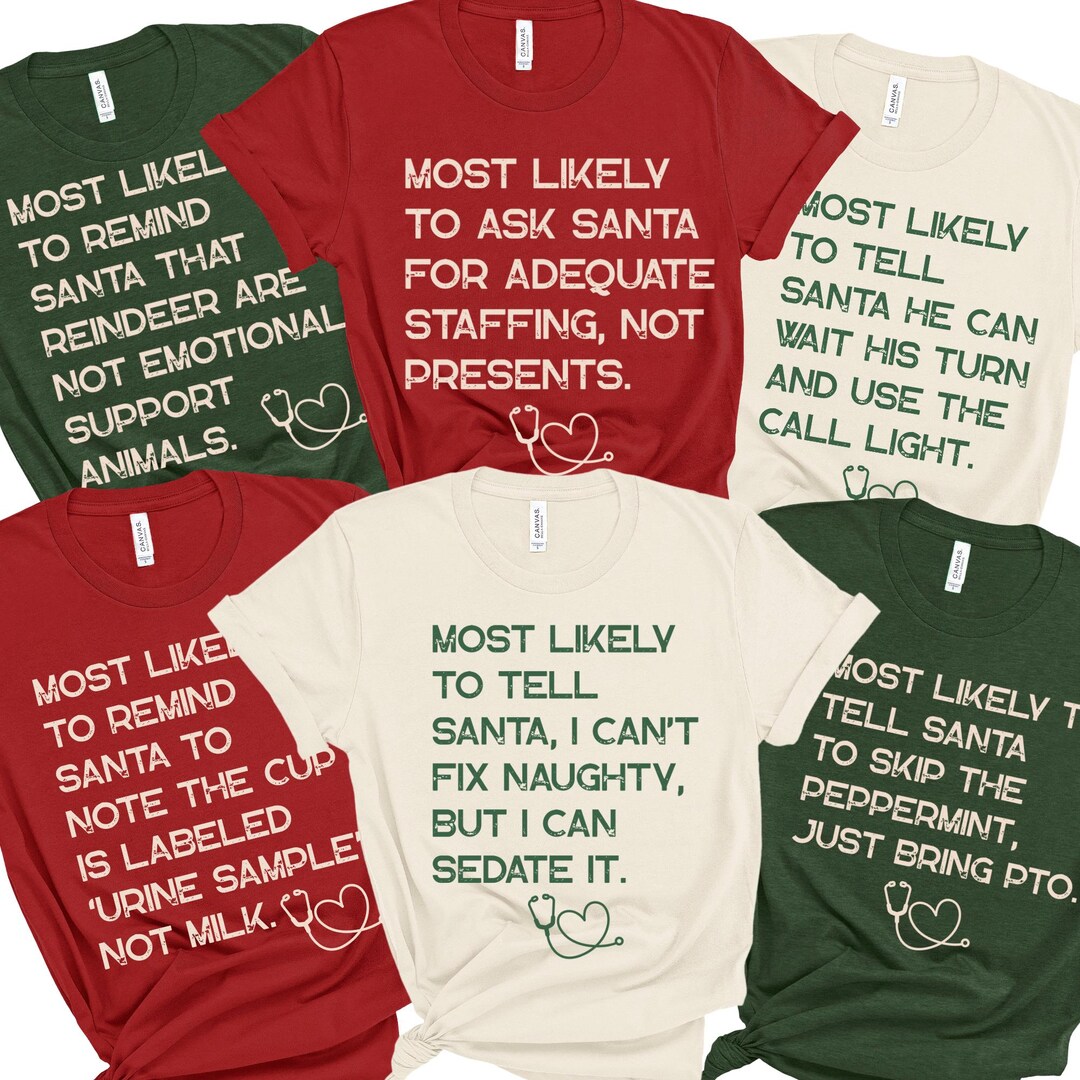 Nurses Christmas 2025, Funny Nurse Xmas Matching Shirts, Sarcastic ...