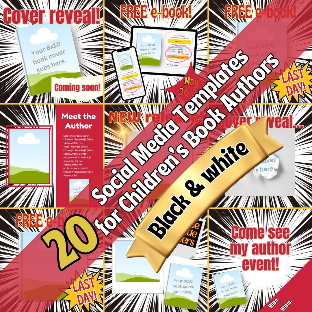 Social Media Graphics for Authors, INSTANT DOWNLOAD, 3D 8x10 Book Cover ...