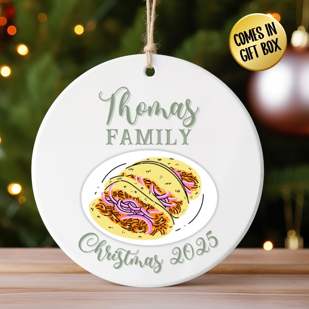 Unique Christmas Food Ornament, Tacos Xmas Holiday Decoration, Secret ...