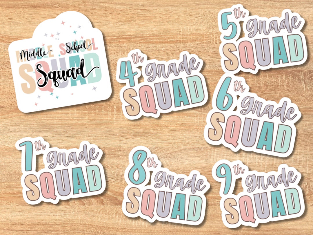 Waterproof Vinyl Decal Middle School Stickers Back to School Group ...