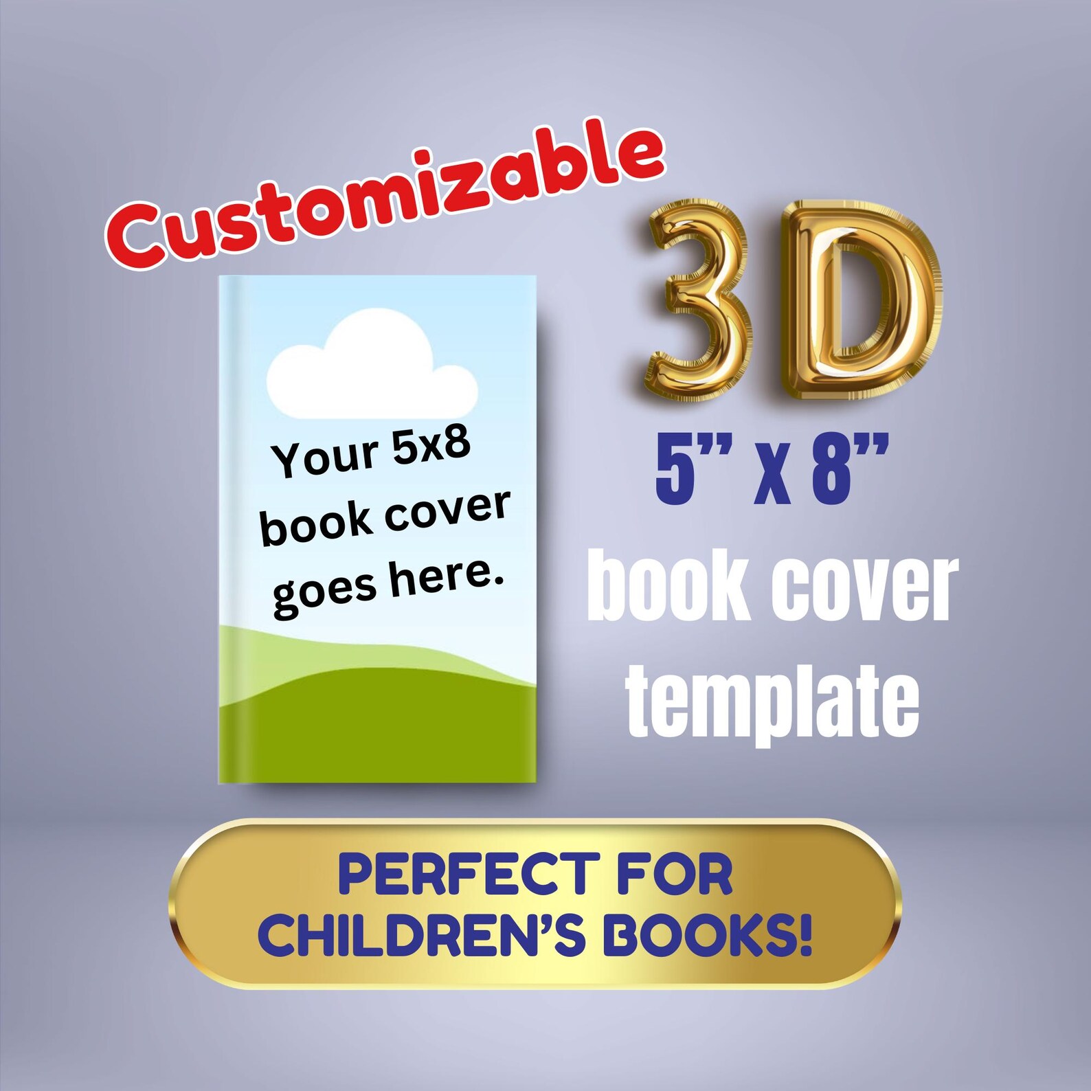 Marketing for Authors - 3D Book Cover Mock-up – 5x8 Book Cover Template ...