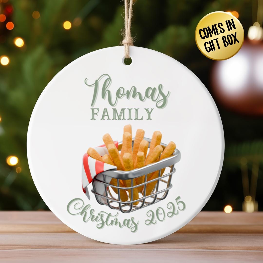 Funny Christmas Ornament, French Fry Xmas Holiday Decoration, Secret ...
