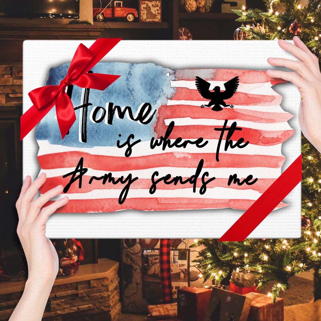 US Army Home Canvas Wall Art, Military Home Decor, Patriotic Wall ...