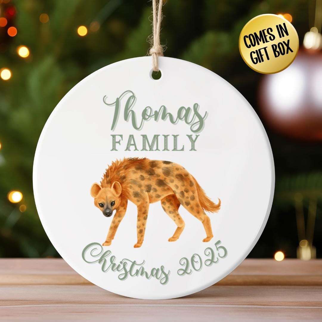 Custom Hyena Christmas Ornament, Xmas Holiday Decoration, Teacher Gift, Secret Santa Stocking ...