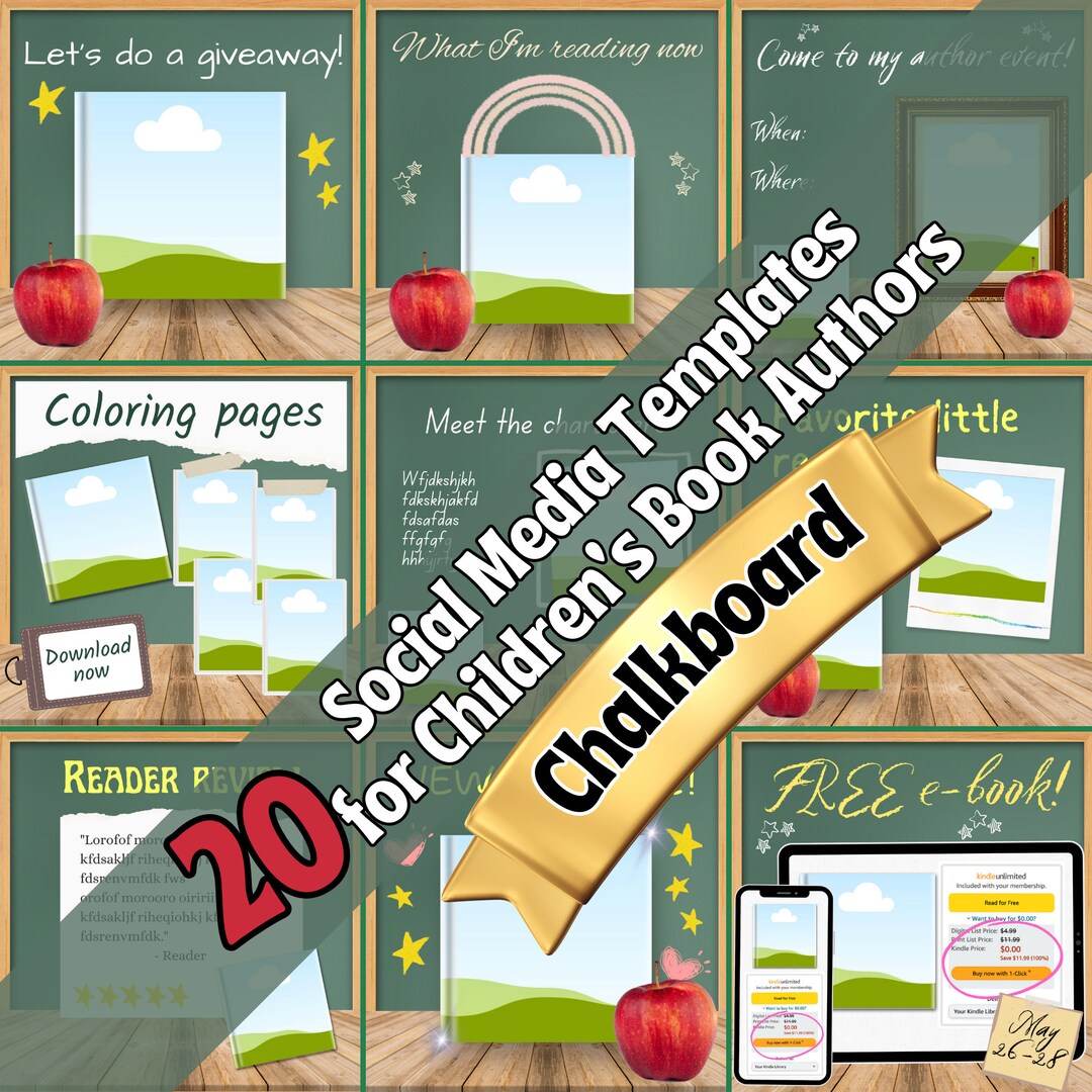 Social Media Graphics for Authors, INSTANT DOWNLOAD, Pre-made Canva ...
