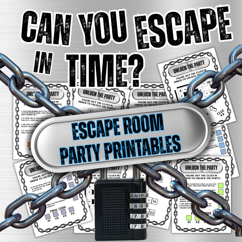 Kids Escape Room Party Games, Instant Download, DIY Party Printable ...