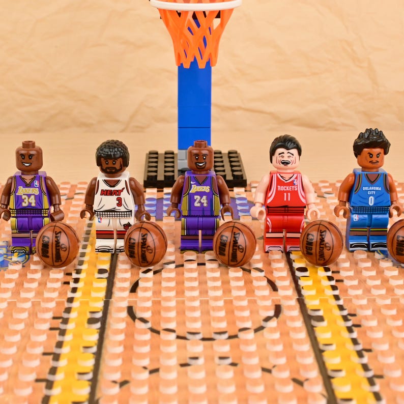 Kobe Bryant & NBA Legends Minifigure Set, 5 Iconic NBA Stars ...