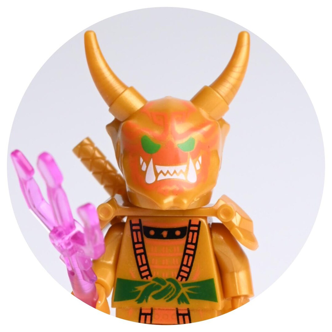 Golden Masked Villain With Trident - Custom Evil Warrior Minifigure ...