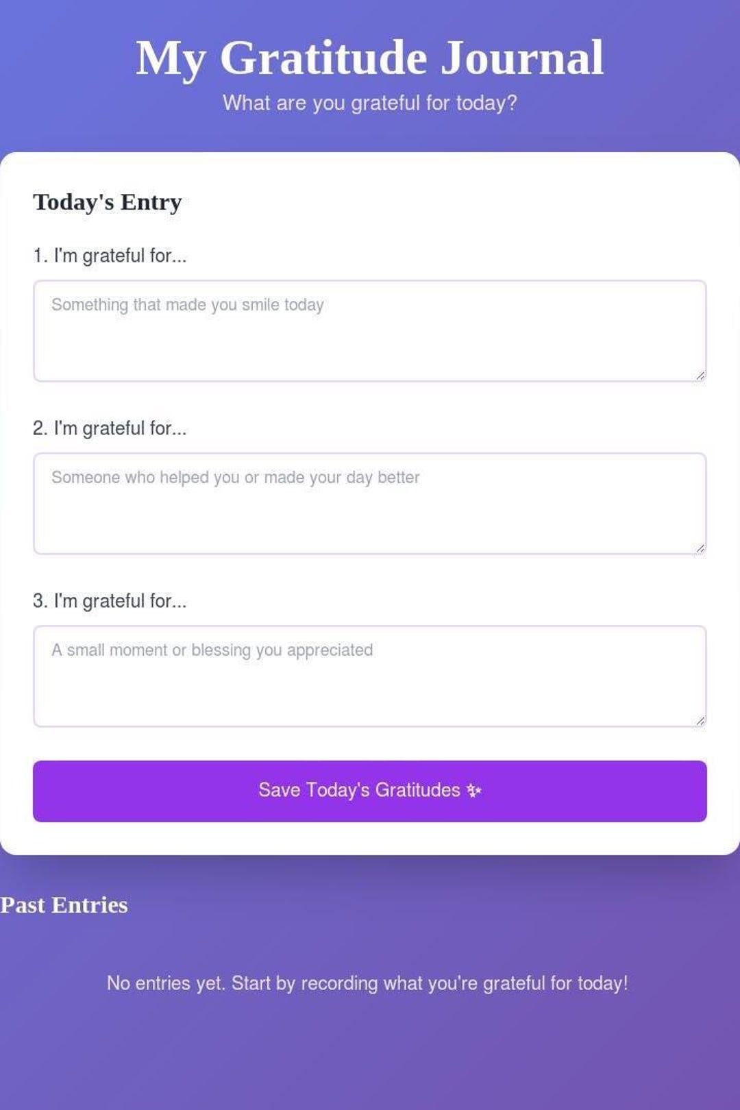 Interactive Digital Gratitude Journal — One-page Daily Reflection ...