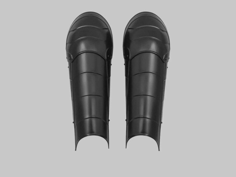 Medieval Knight Blackened Steel Armor Pair of Leg Greaves Armor Cosplay ...